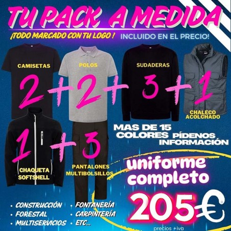 PACK ROPA OFICIOS 13 PRENDAS 205€
